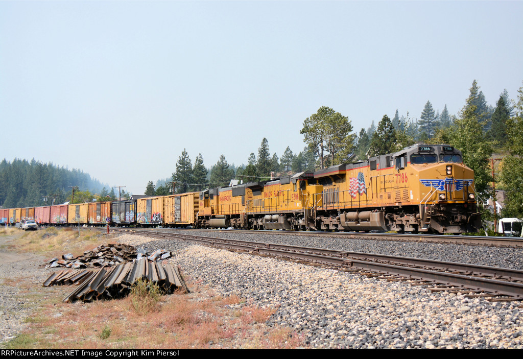 UP 7786 EB Manifest on Roseville (Donner Pass) Sub